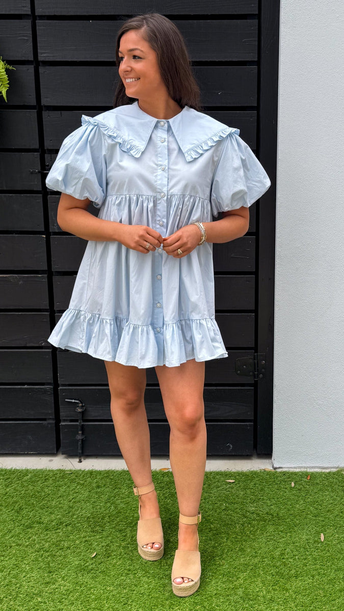 Janie Dress - Light Blue – Annie Finch Boutique