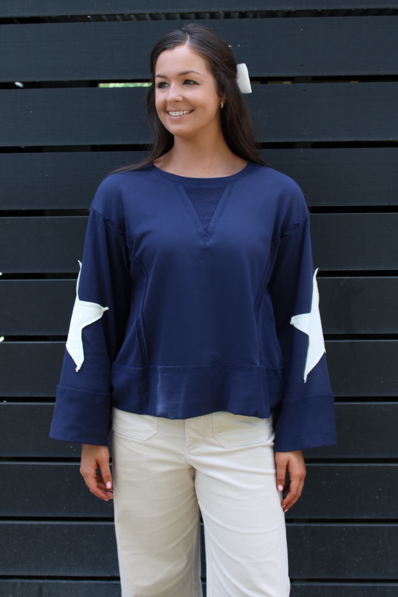 Kara Star Top - Navy – Annie Finch Boutique