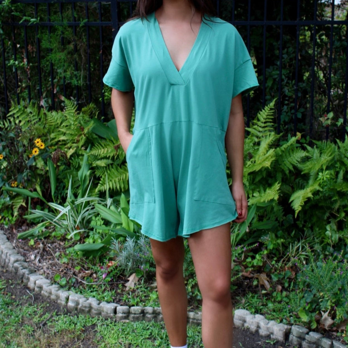 Stella Romper - Sage Green – Annie Finch Boutique